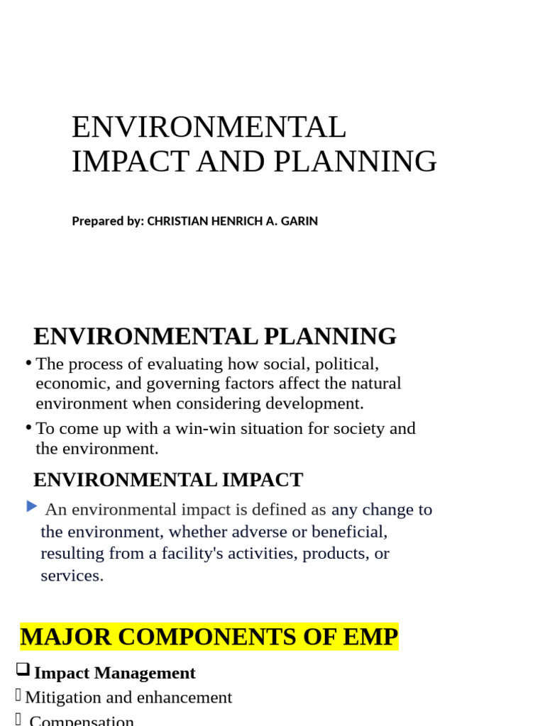 Environmental Impact Planning Guide | PDF