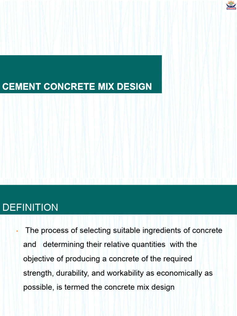 Concrete Mix Design Overview | PDF | Concrete | Construction Aggregate