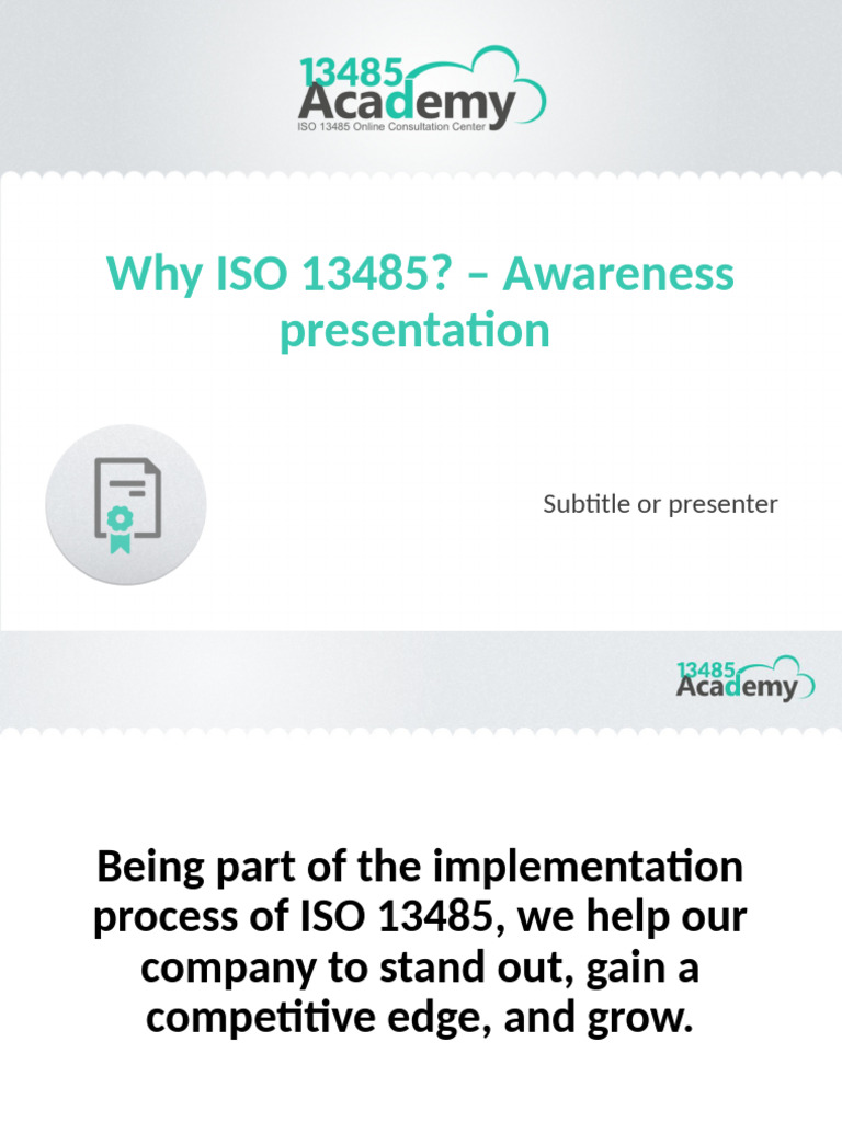 Why_ISO_13485_Awareness_presentation_EN | PDF | Quality Management ...
