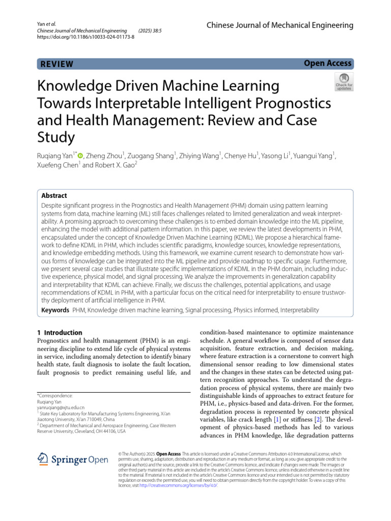 phm设备健康管理论文 | PDF | Machine Learning | Statistics