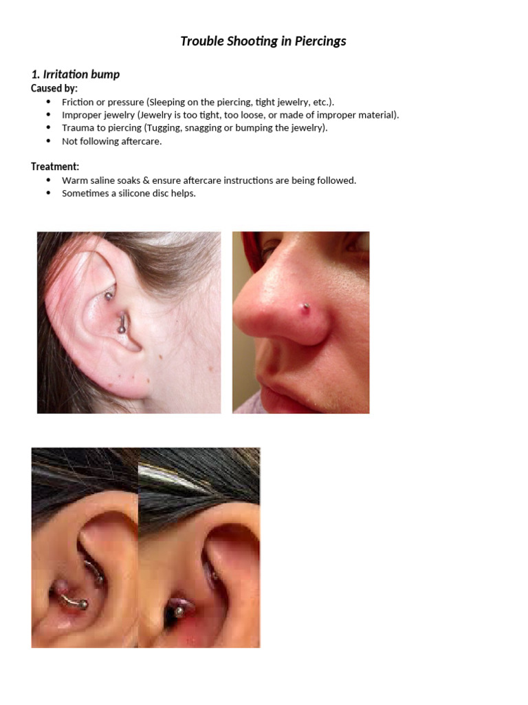Piercing Troubleshooting Guide | PDF | Clinical Medicine | Diseases And ...