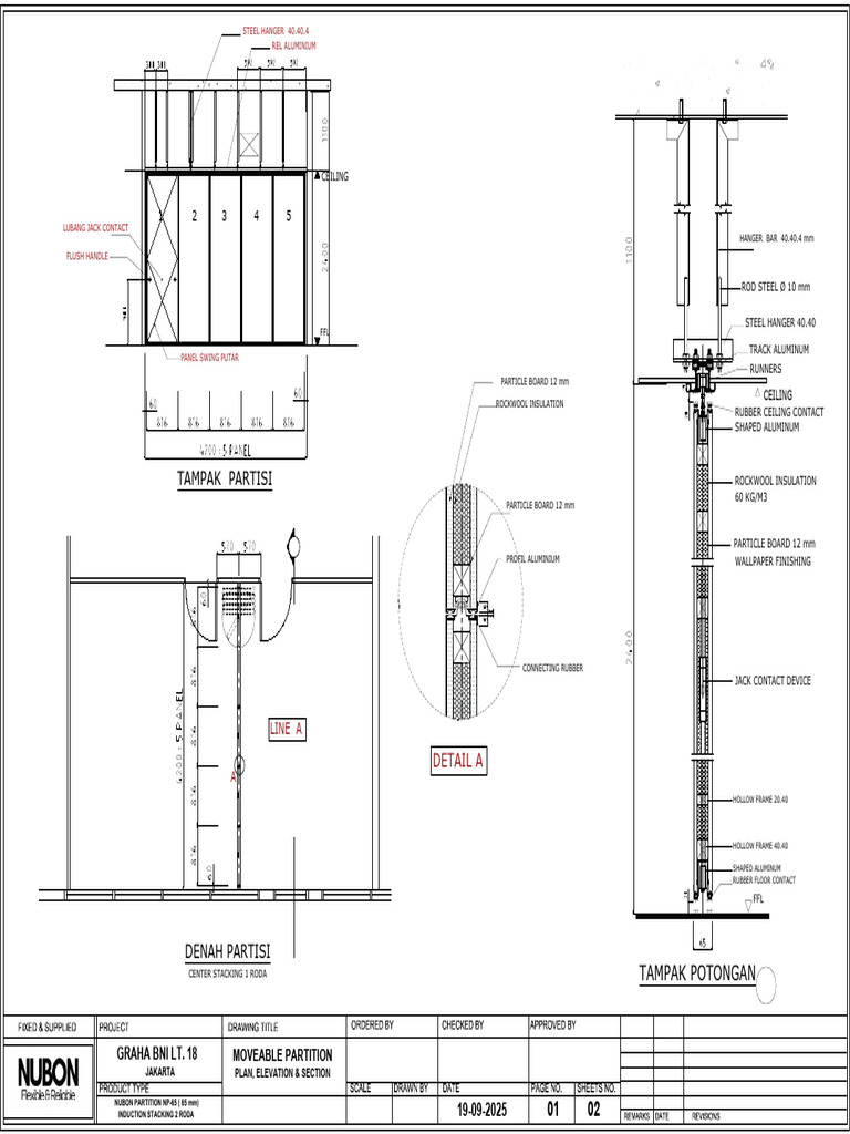Graha BNI 46 Moveable Partition Plan | PDF | Materials | Building Materials