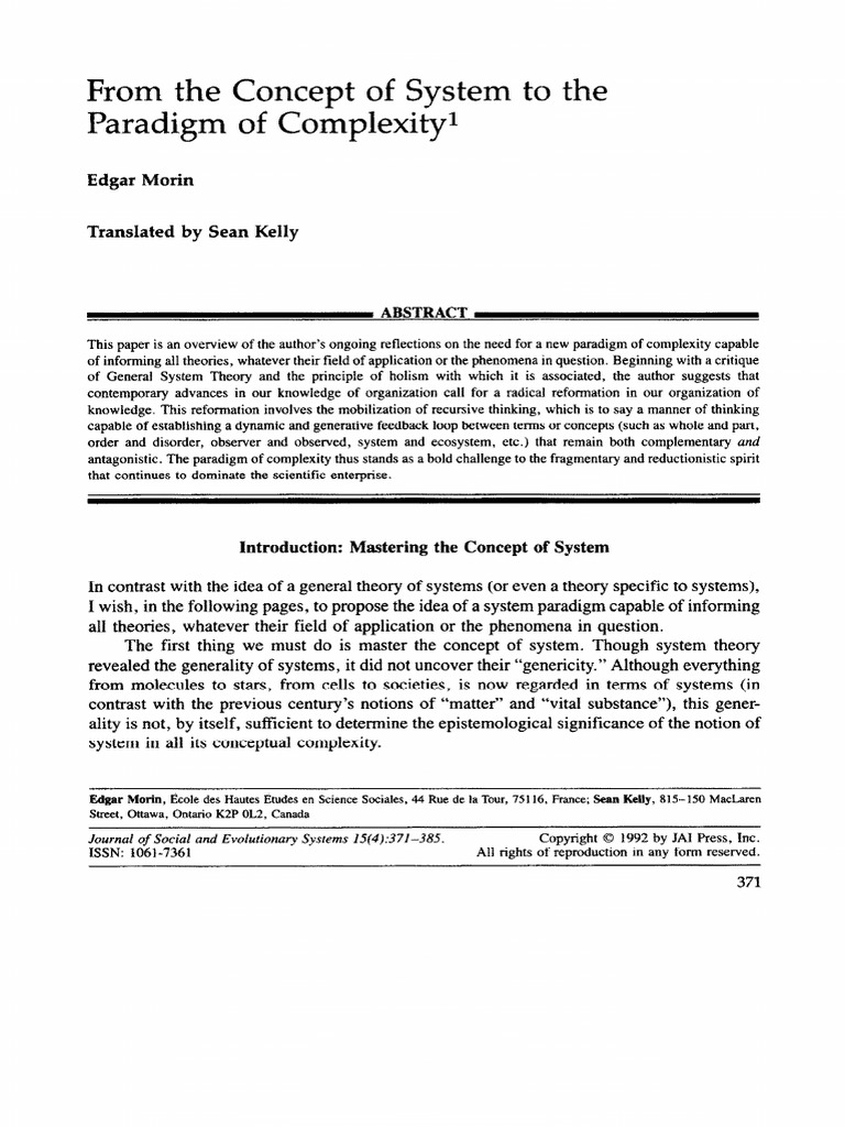 Paradigm Shift: Embracing Complexity | PDF | Theory | Concept