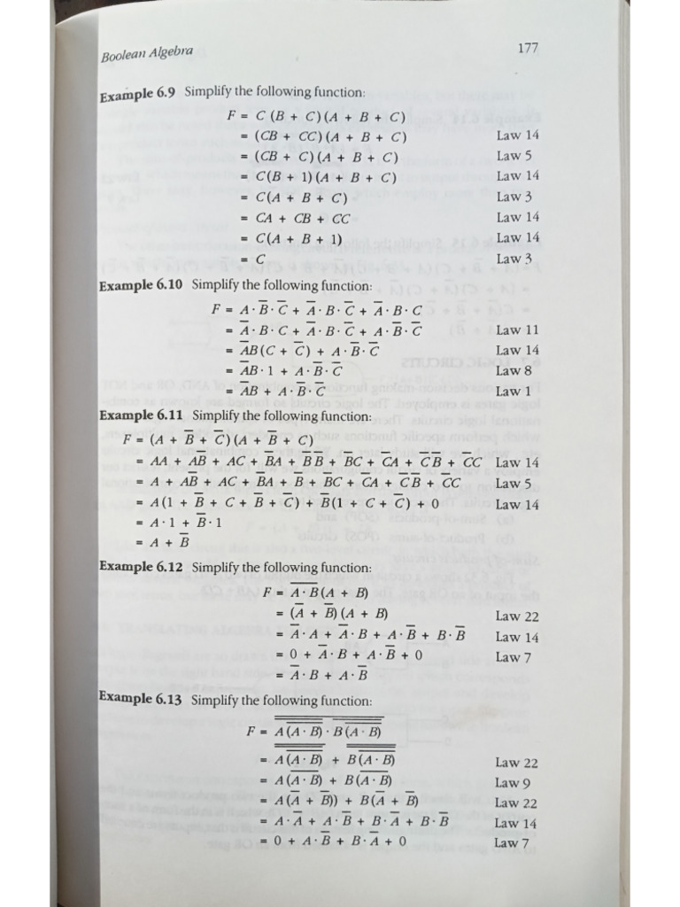 Simplification of BooleanAlgebraic Expression | PDF
