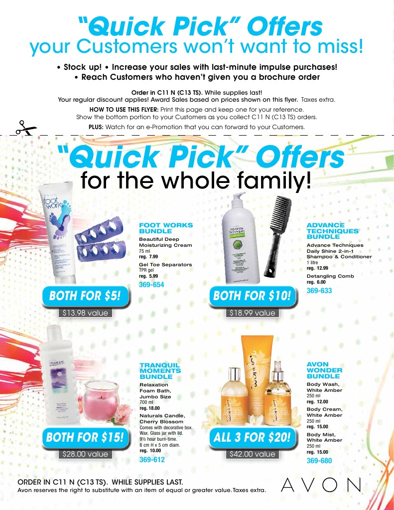 AVON - Quick Pick FOR C-11 | PDF