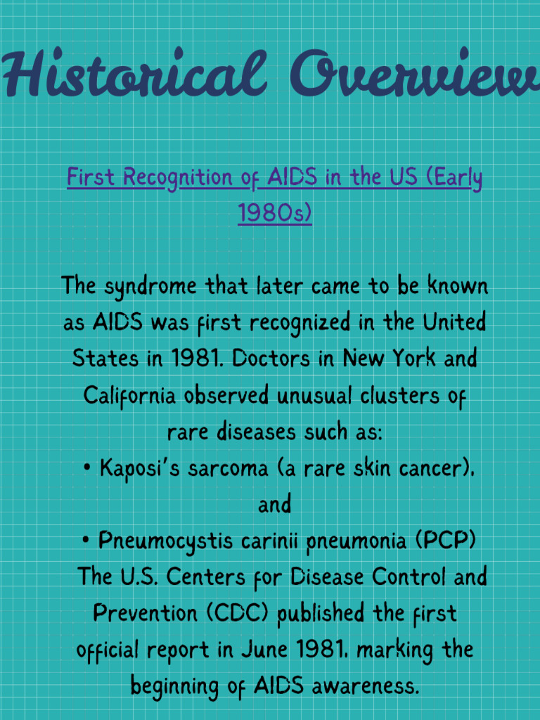 First Recognition of AIDS in The US (Early 1980s) : Historical Overview ...