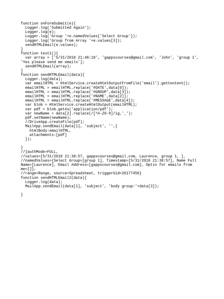 Google Apps Script Email Automation | PDF