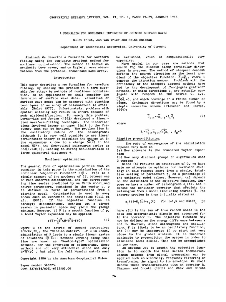 Seismic Inversion Techniques | PDF | Inverse Problem | Mathematical Optimization