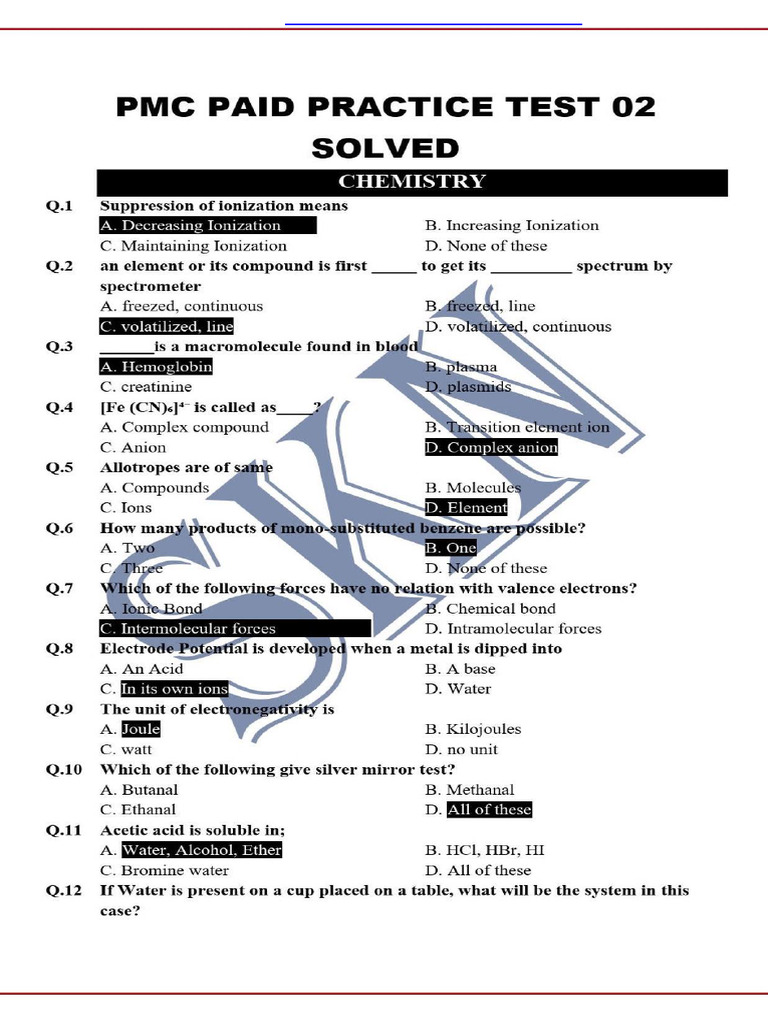 PMC Paid Practice Test 02 Bundle 1 Plspot | PDF