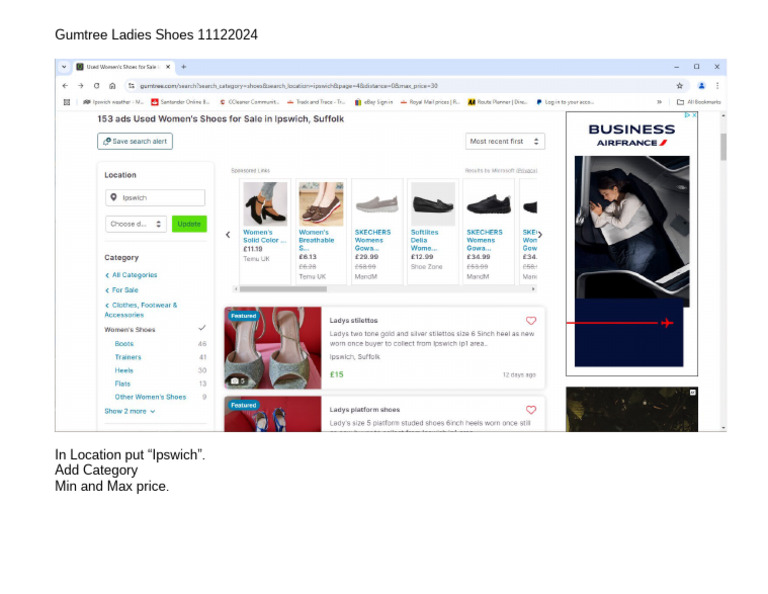 Gumtree Ladies Shoes 11122024 | PDF
