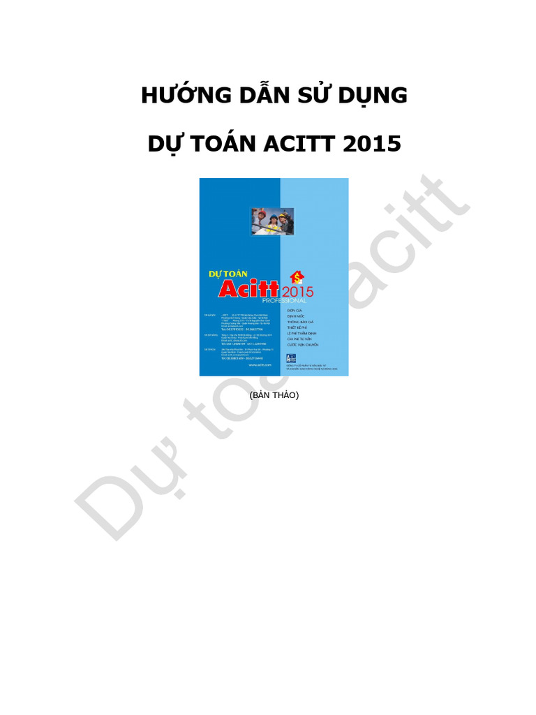 Du Toan Acitt 2015-Cai Dat Va Su Dung | PDF