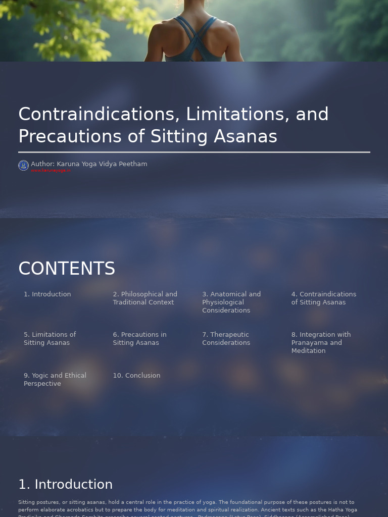 Contraindications of Sitting Asanas | PDF | Asana | Yoga