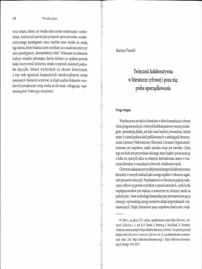 Pisarski - Twórczość. Kolaboratywna | PDF