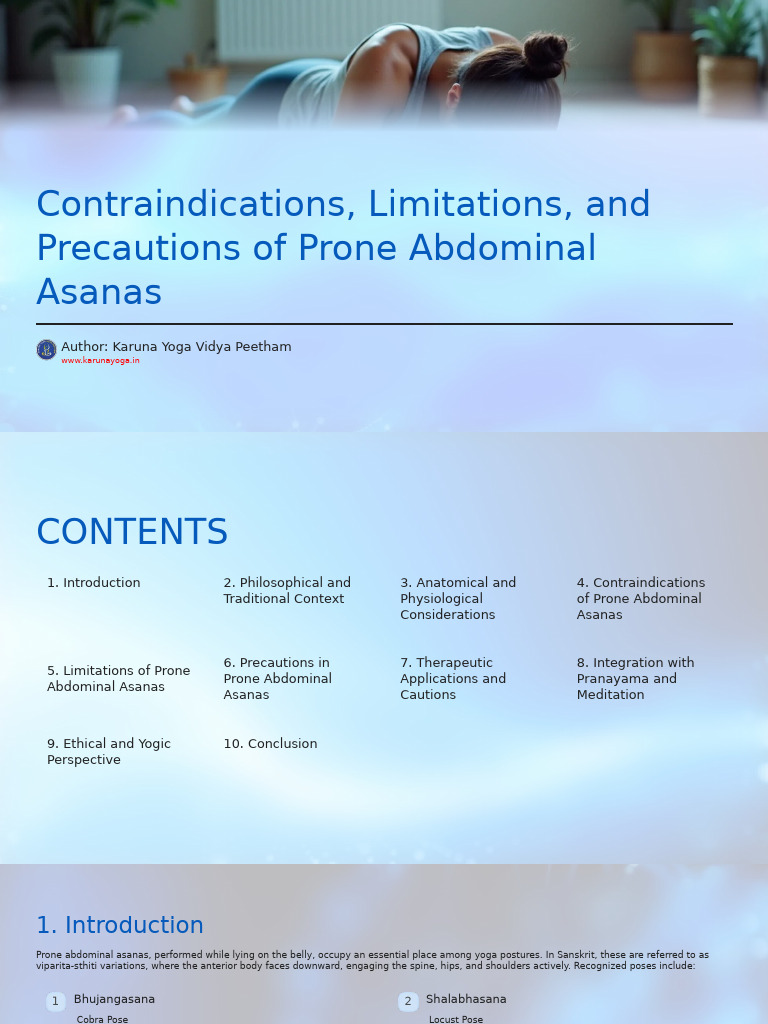 Prone Abdominal Asanas Contraindications, Limitation... | PDF | Asana ...
