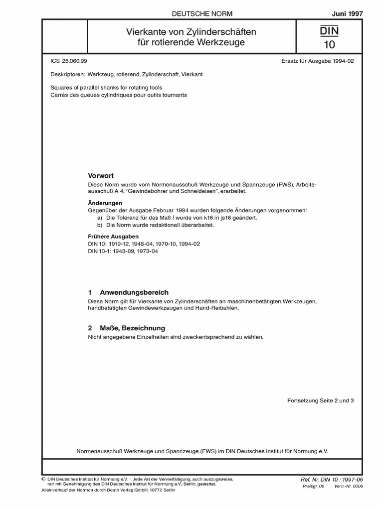 Din 10 1997-06 | PDF