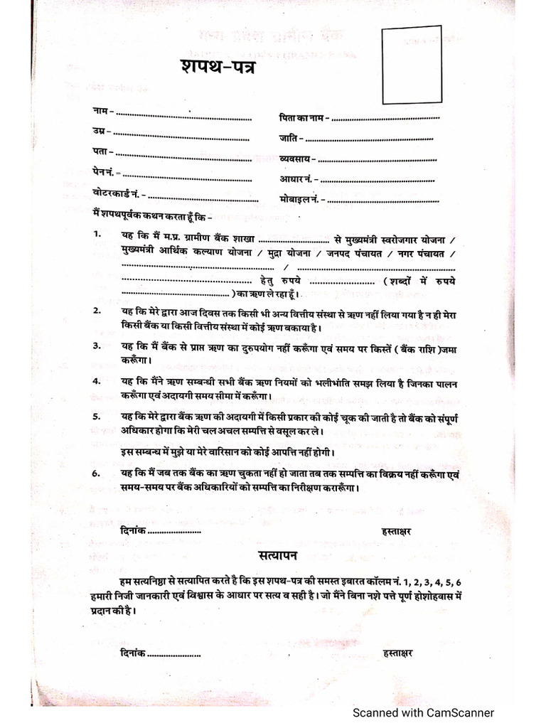 Afidavit Format For Loan | PDF