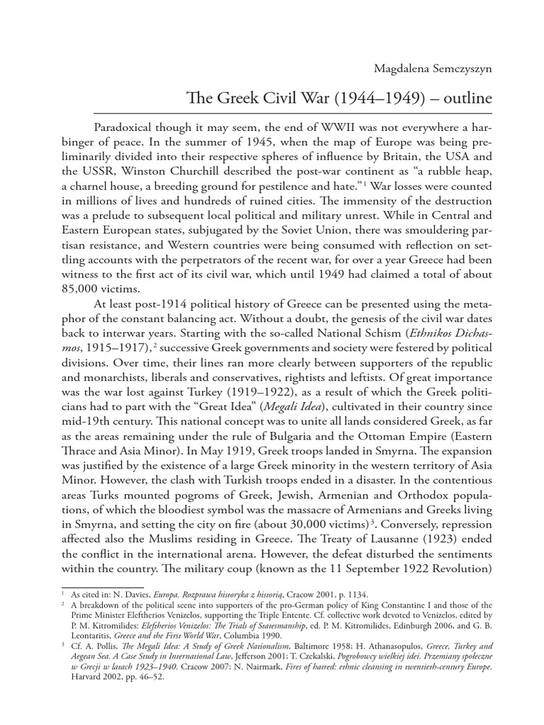 The Greek Civil War 1944 1949 Outline | PDF | Greece
