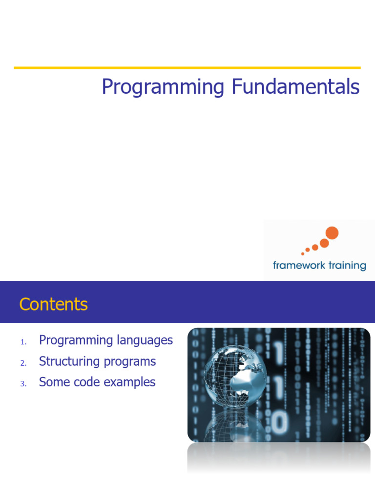 01 Programming Fundamentals | PDF | Programming Language | Computer Programming