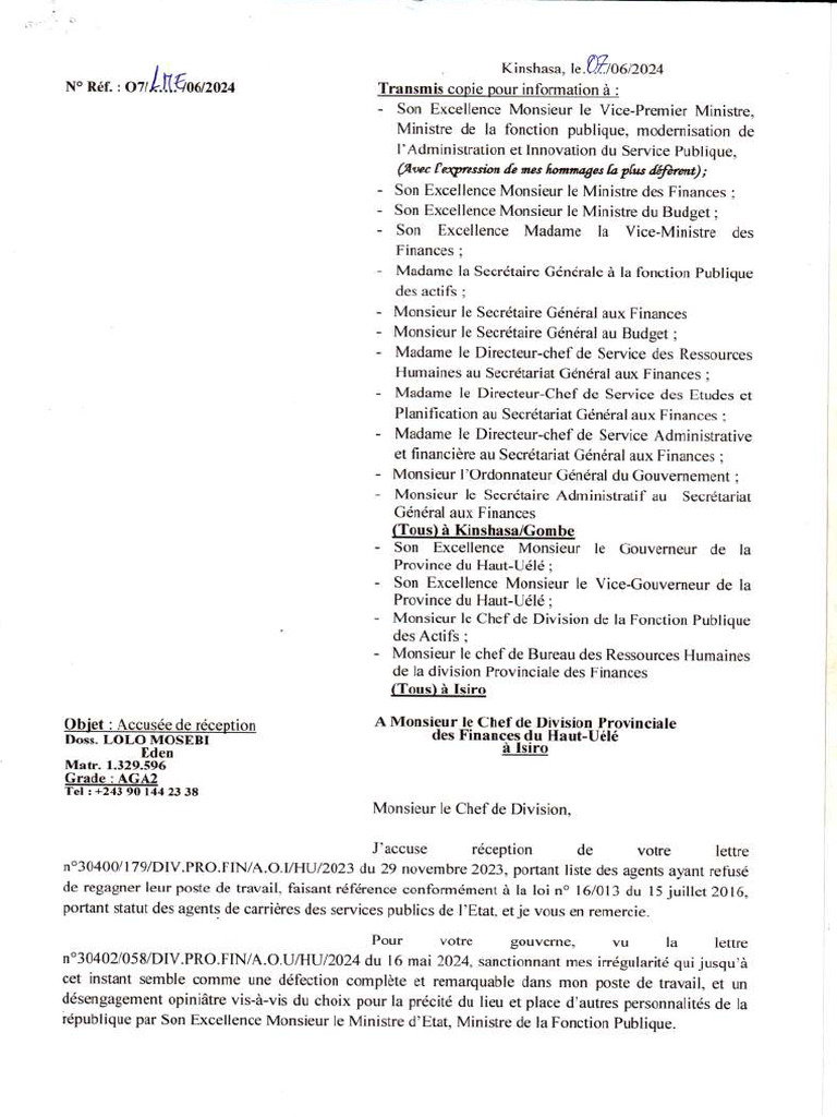 Accuse de Reception -1 | PDF