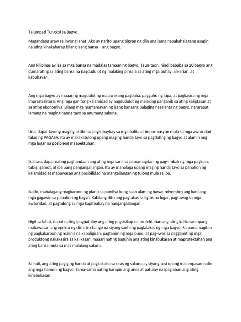 Mga Halimbawa Ng Talumpati | PDF