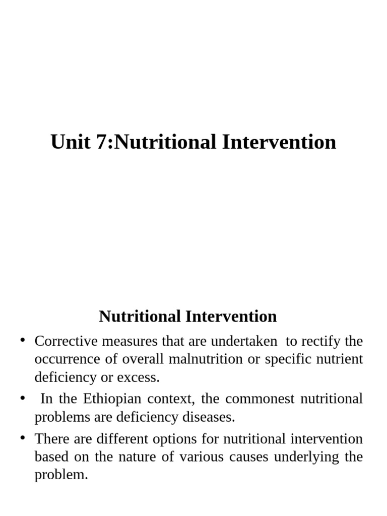 Nutritional Intervention | PDF | Nutrition | Diet & Nutrition