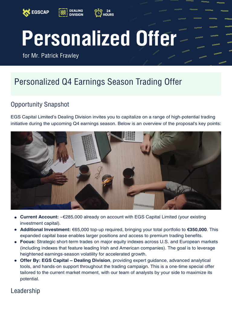 Personalized Offer For Mr. Patrick Frawley | PDF | Economies | Investing