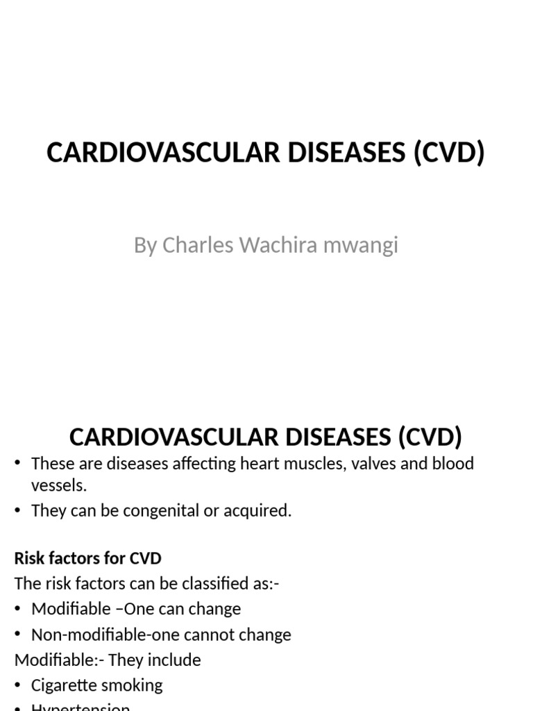 Cardiovascular Diseases (CVD) - Slides | PDF | Diastole | Heart