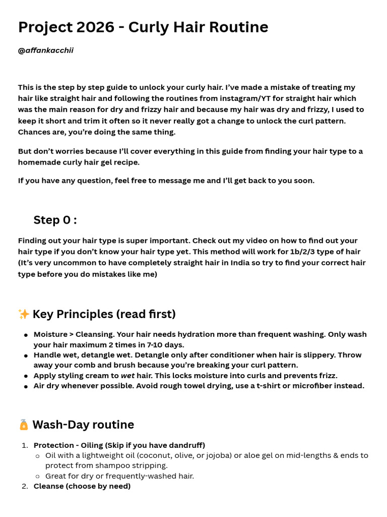 Curly Hair Care Guide for 2026 | PDF | Human Appearance | Human Hair