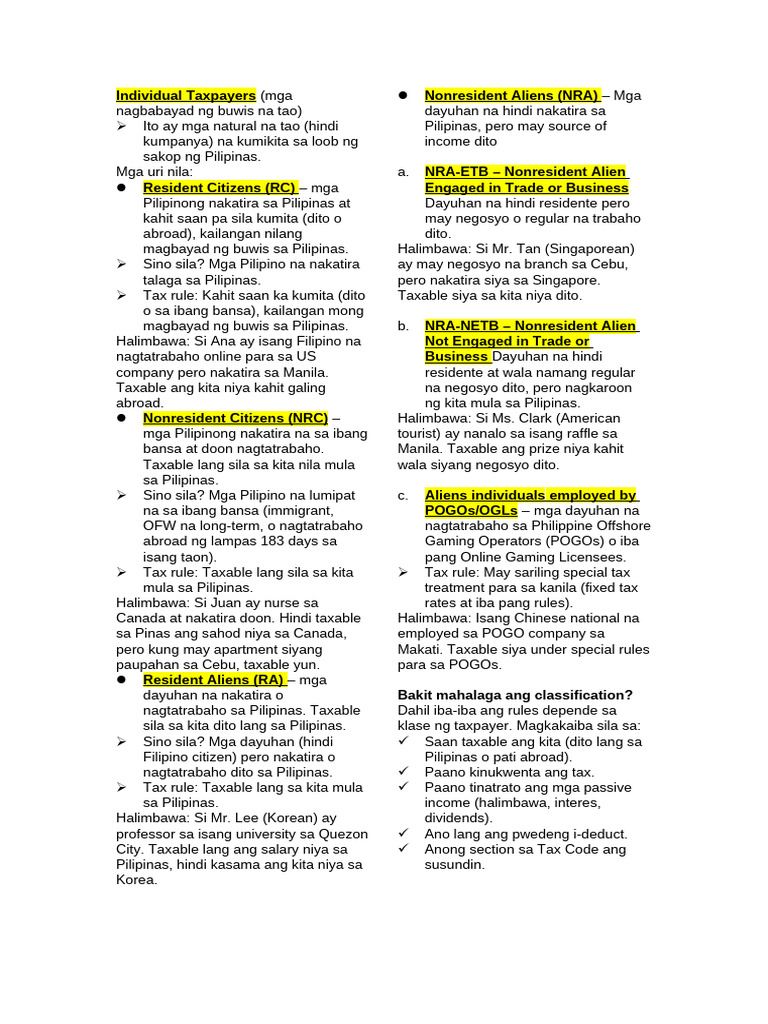 Individual Taxpayers | PDF