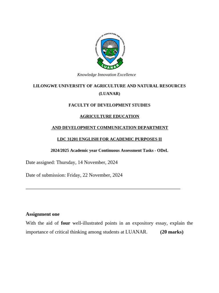 LDC 31201 - ODL Assignment 1, 2 and 3 | PDF