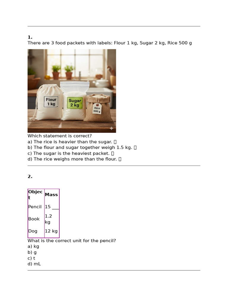 Mass Problem - Year 5 - 10 Q - Mahmud | PDF