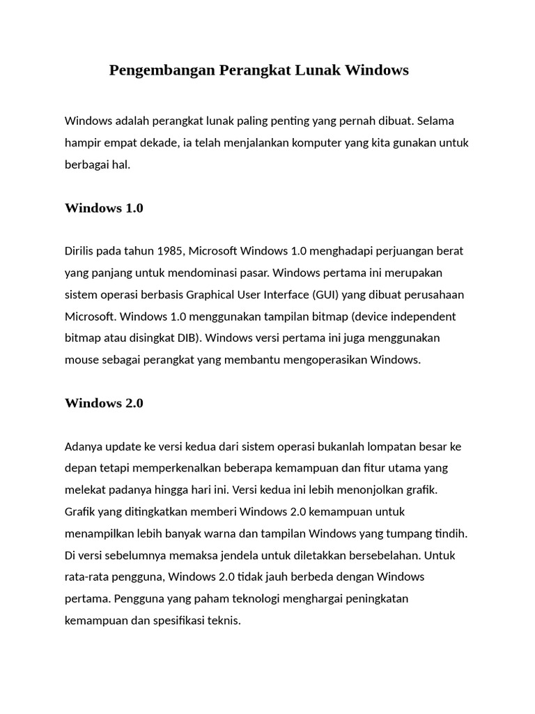 Pengembangan Perangkat Lunak Windows | PDF