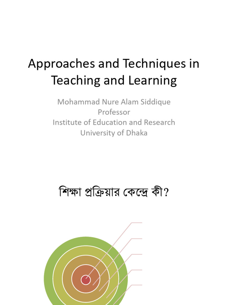 Teaching-Learning Approaches Overview | PDF | Teachers | Learning ...