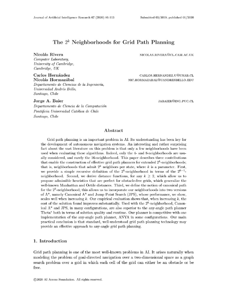 He 2 K Neighborhoods For Grid Path Planning | PDF