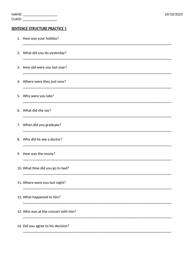 Sentence Structure Practice Exercises | PDF | Chess | Chess Theory