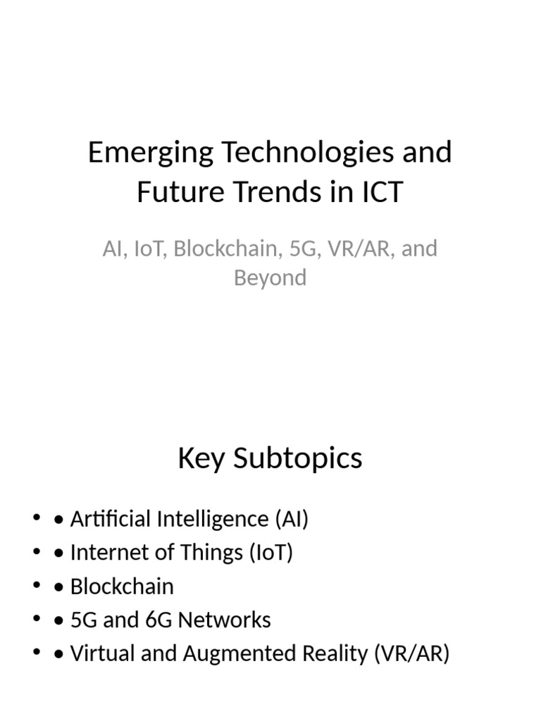 Future Trends in Emerging ICT Technologies | PDF | Augmented Reality ...