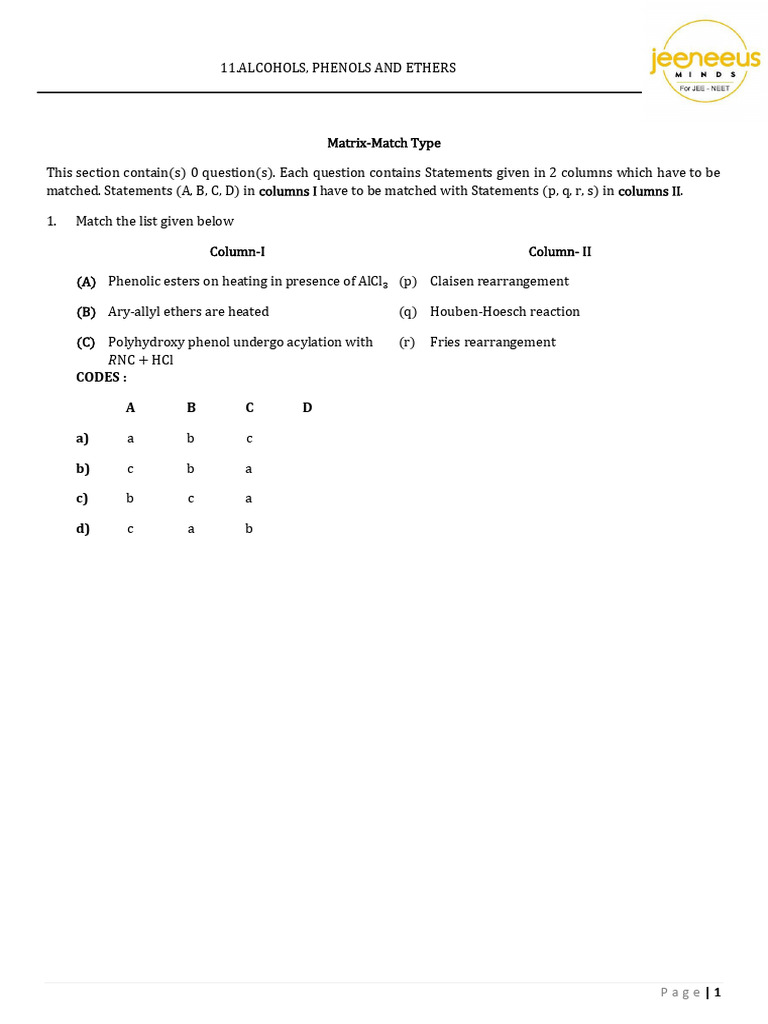 Alcohols, Phenols and Ethers-3 | PDF