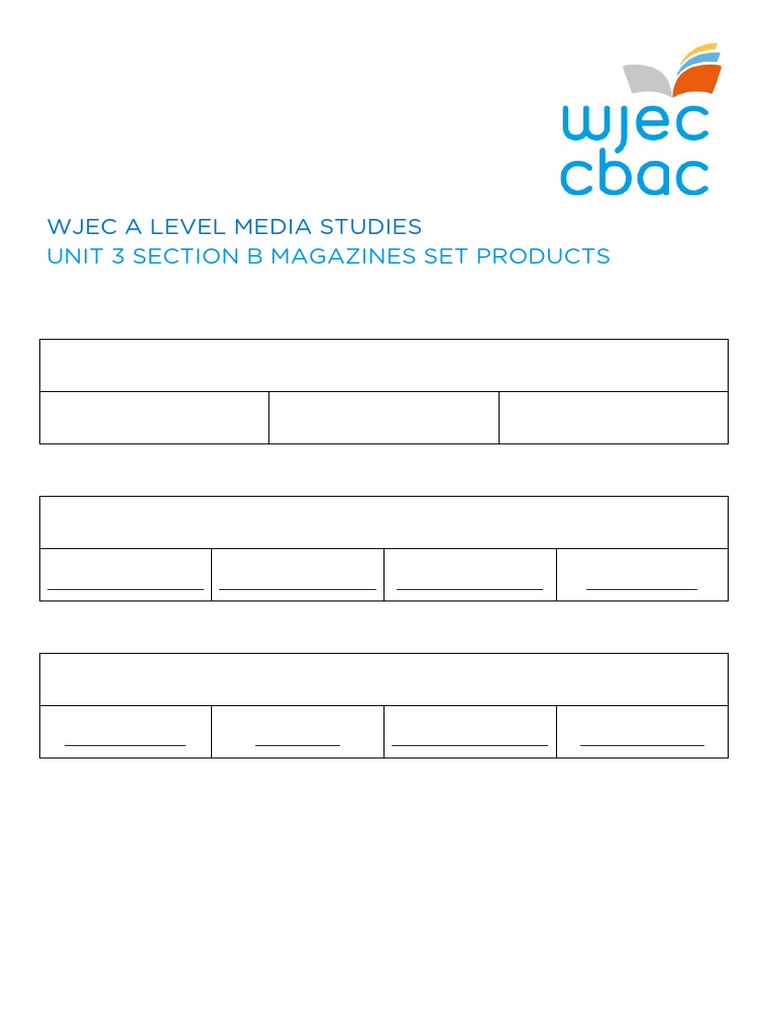 WJEC A Level Media Studies: Magazines | PDF | Vogue (Magazine)