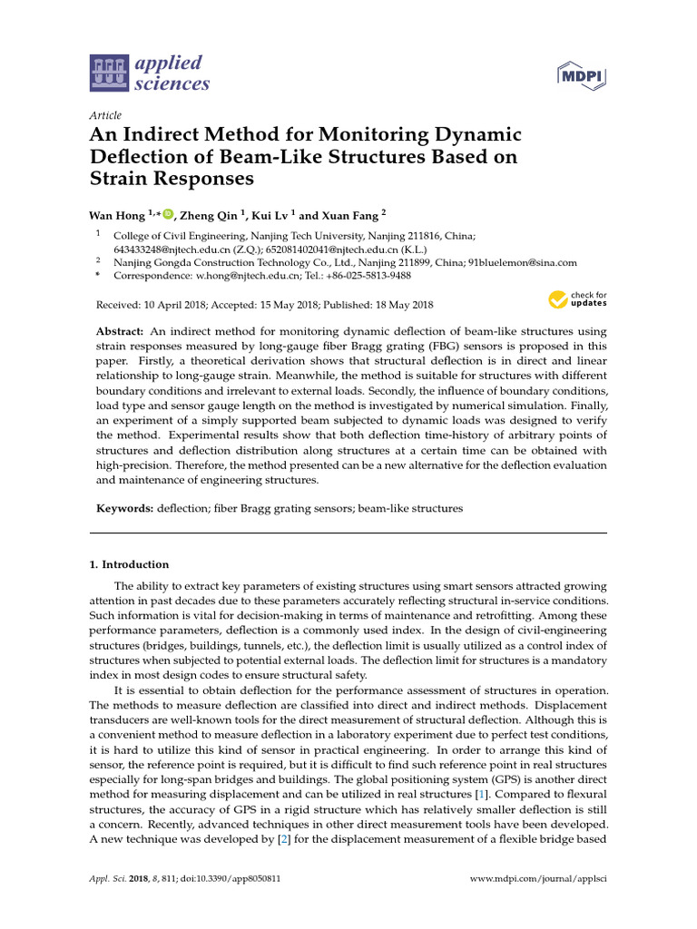 Monitoring Beam Deflection via Strain | PDF | Beam (Structure) | Curvature