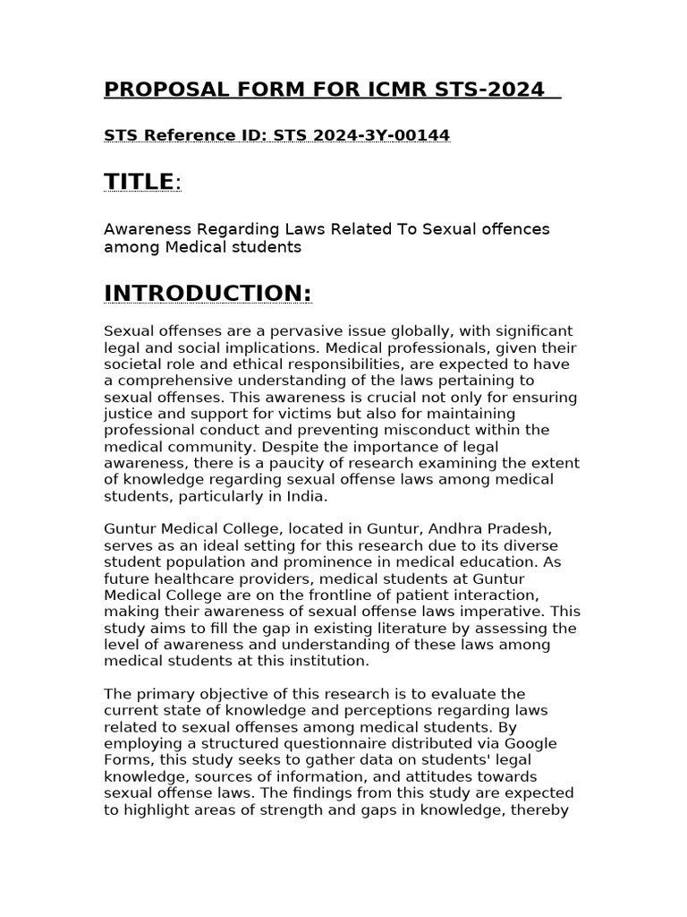 Medical Students' Awareness of Sexual Offense Laws | PDF | Statistics ...