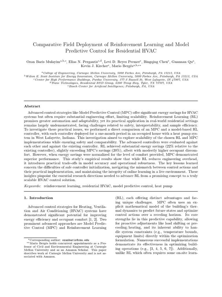 Comparative Field Deployment of Reinforcement Learning and Model ...