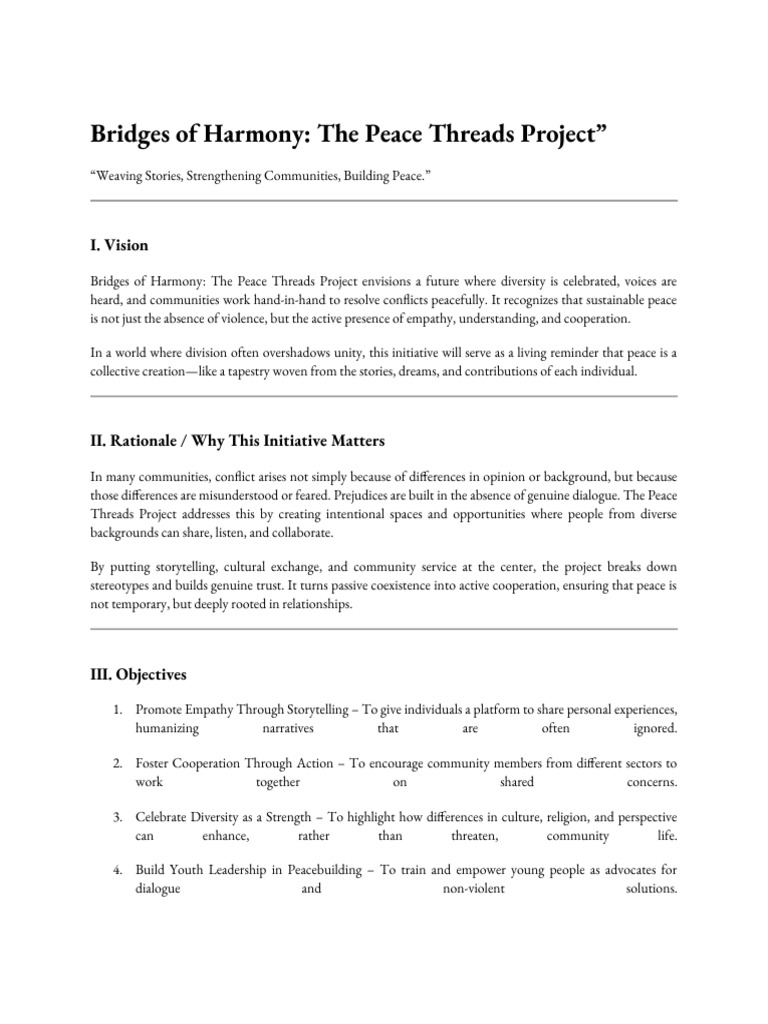 Peace Threads Project: Weaving Unity | PDF | Peacebuilding | Peace