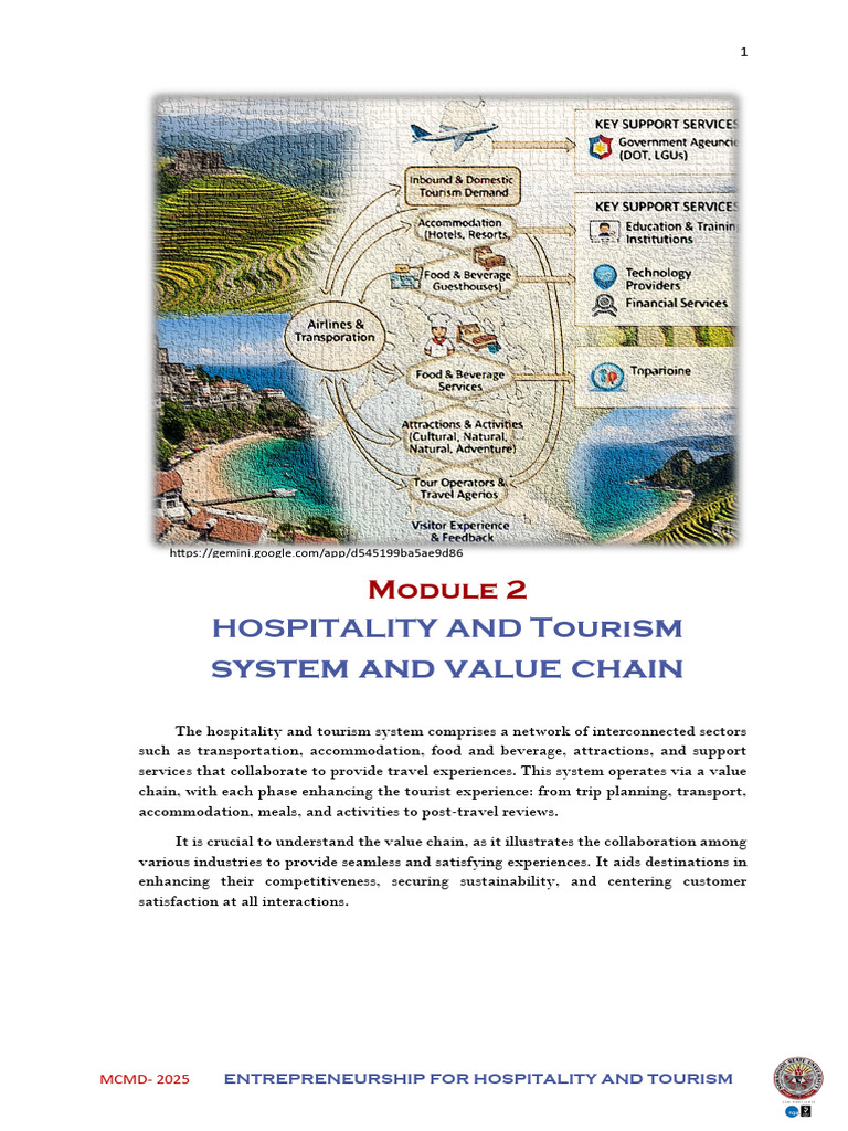 Module 2 - Hospitality and Tourism System and Value Chain | PDF ...