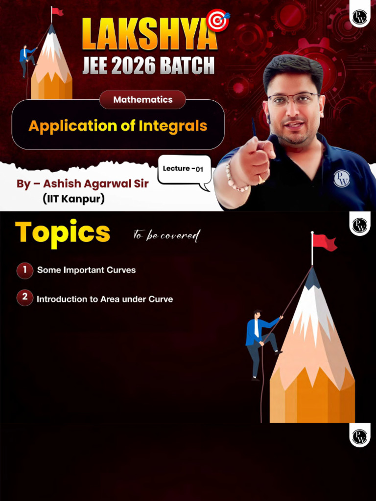 Application of Integrals 01 Class Notes PDF | PDF