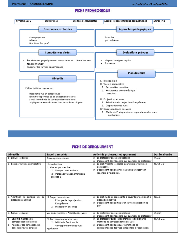 Représentations géométriques en SI | PDF | Perspective (représentation ...