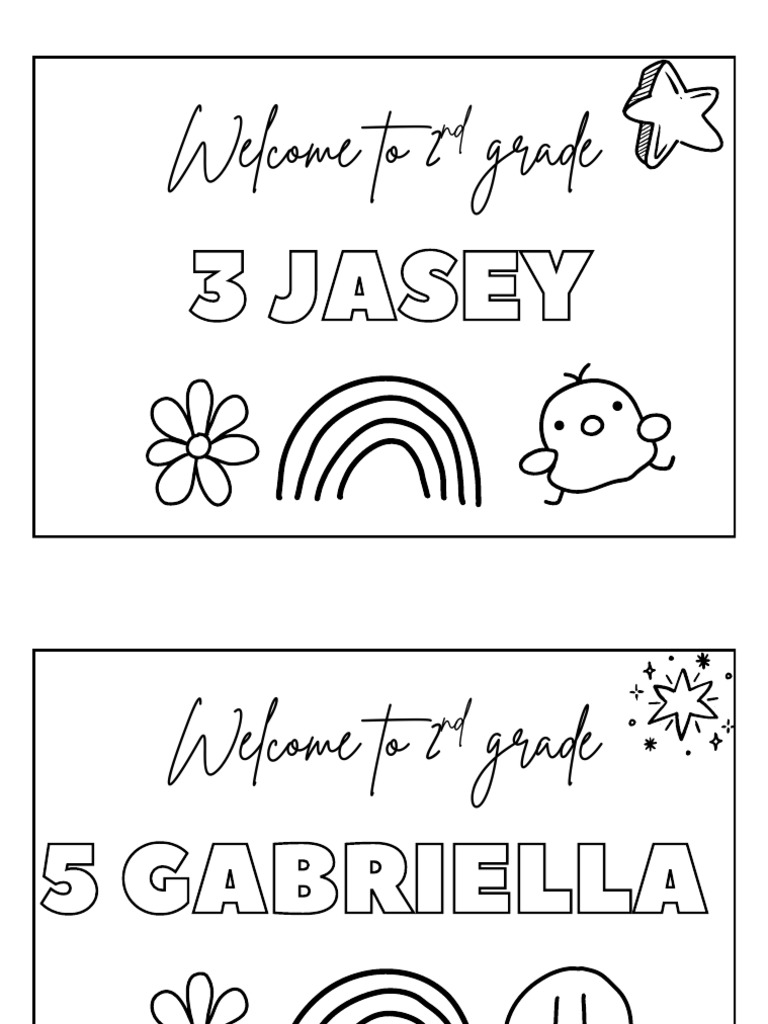 Simple Back To School Coloring Name Page | PDF