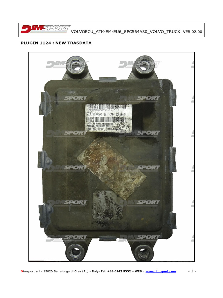 Nt Volvoecu Atk-em-eu6 Spc564a80 Bam Volvo Truck 2070 | PDF