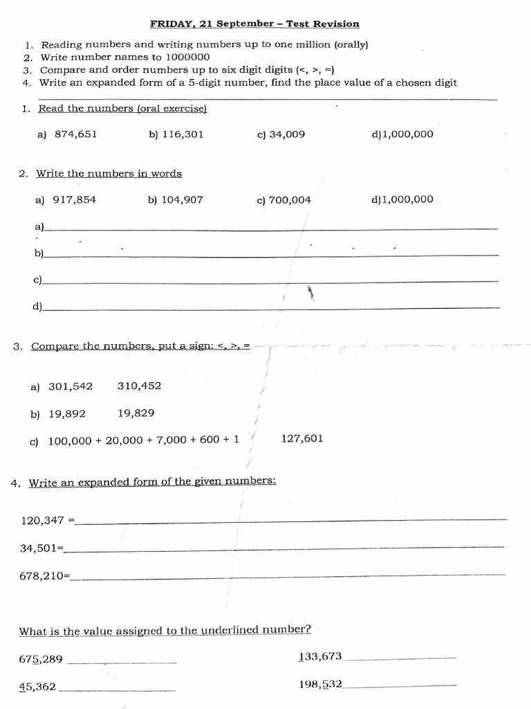 Big Numbers Mock Test | PDF