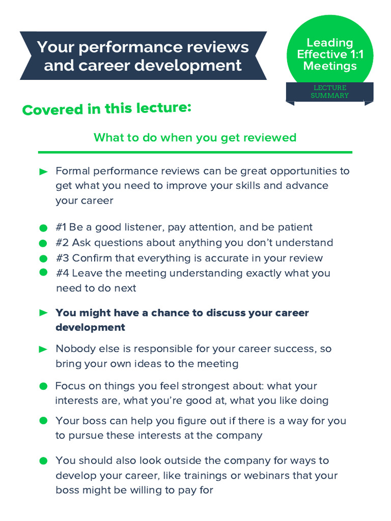 Your Performance Reviews and Career Development: Covered in This ...