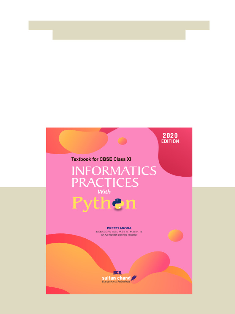Informatics Practices With Python 2020th Edition Preeti Arora Download ...
